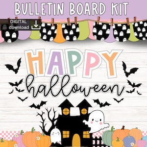 Cute Halloween Bulletin Board | Spooky Ghosts Bulletin Board | Pumpkin ...