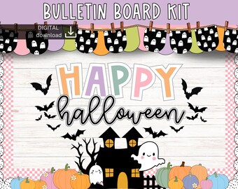 Cute Halloween Bulletin Board | Spooky Ghosts Bulletin Board | Pumpkin ...
