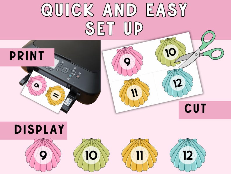 Summer Countdown Bulletin Board Kit: Seashell Decor (digital Download ...