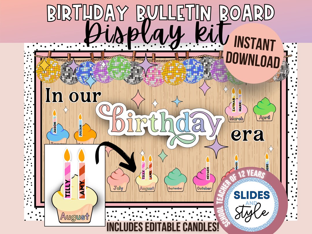 Cupcake Classroom Birthday Display Pack Birthday Bulletin Board ...