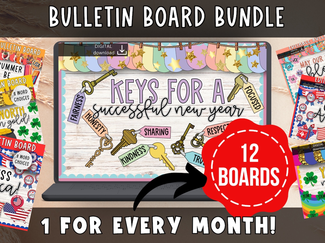 New Year Bulletin Board Bundle | Bulletin Board Bundle | 2024 Bulletin ...