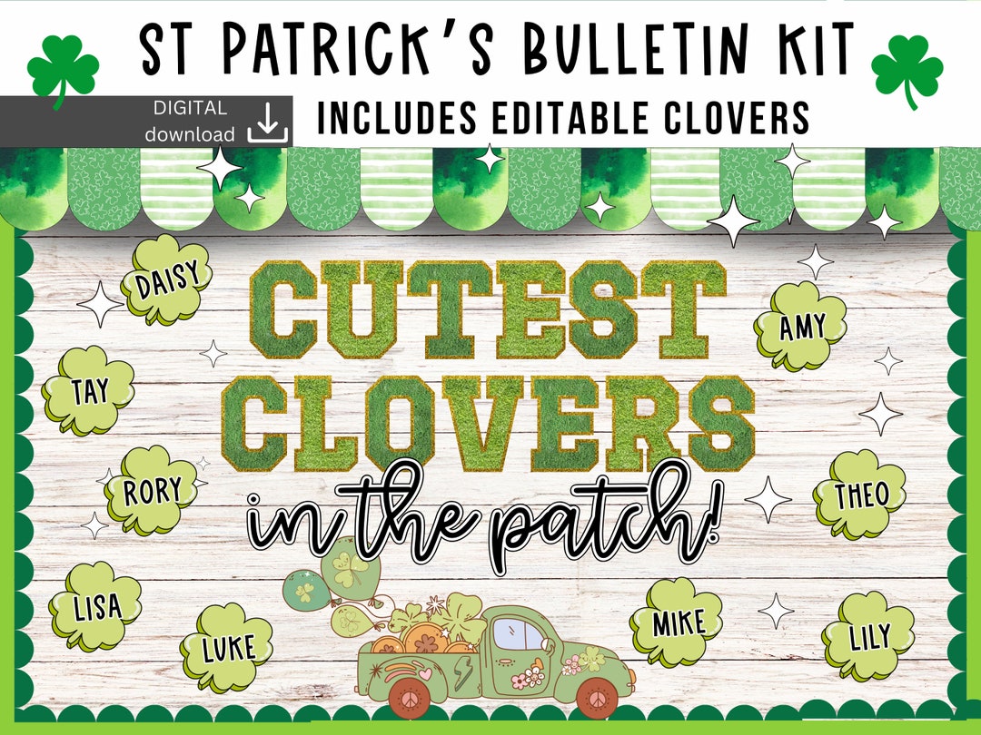 St Patrick’s Day Bulletin Board | Clovers Bulletin Board | Easy ...