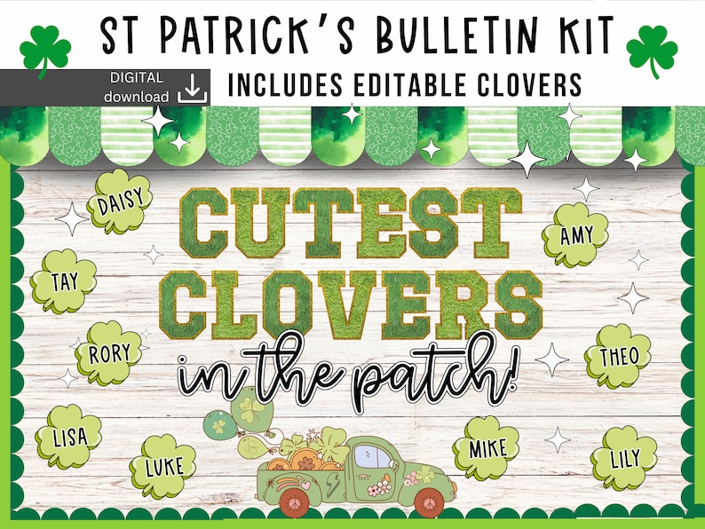 St Patrick’s Day Bulletin Board | Clovers Bulletin Board | Easy ...