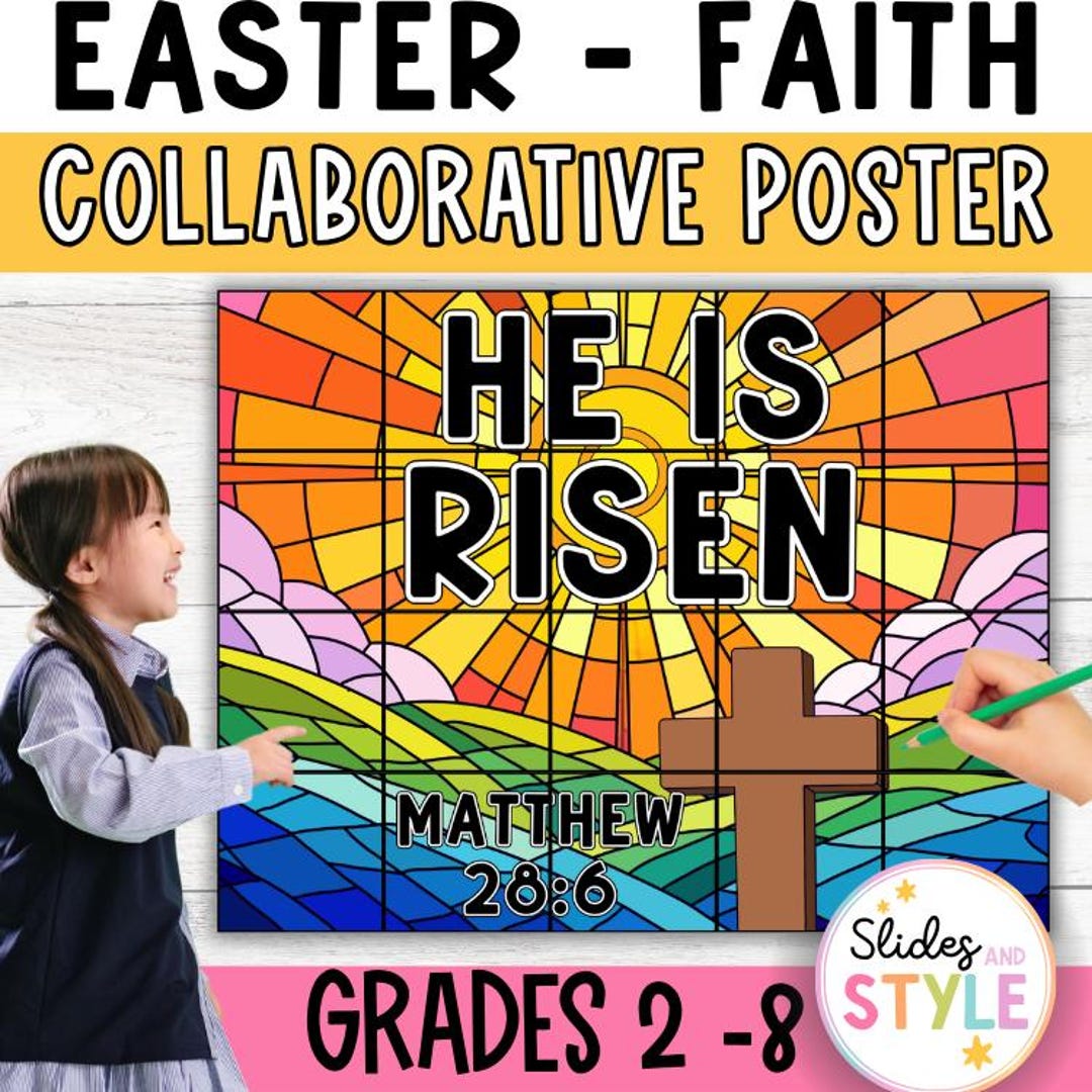 Easter Collaborative Poster | Christian Bulletin Board | Bible ...