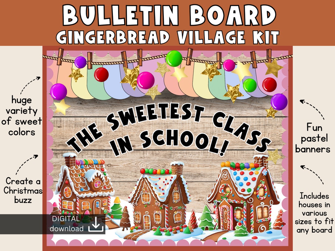 Gingerbread Bulletin Board | Christmas Classroom Decor | Festive ...