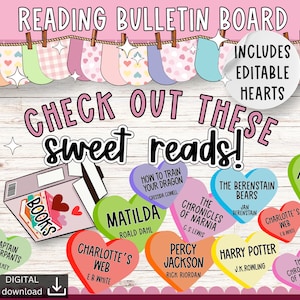 Library Valentine Bulletin Board Love Hearts Bulletin Kit Reading ...