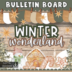 Modern Christmas Classroom Decor Printable | Boho Bulletin Board Decor ...