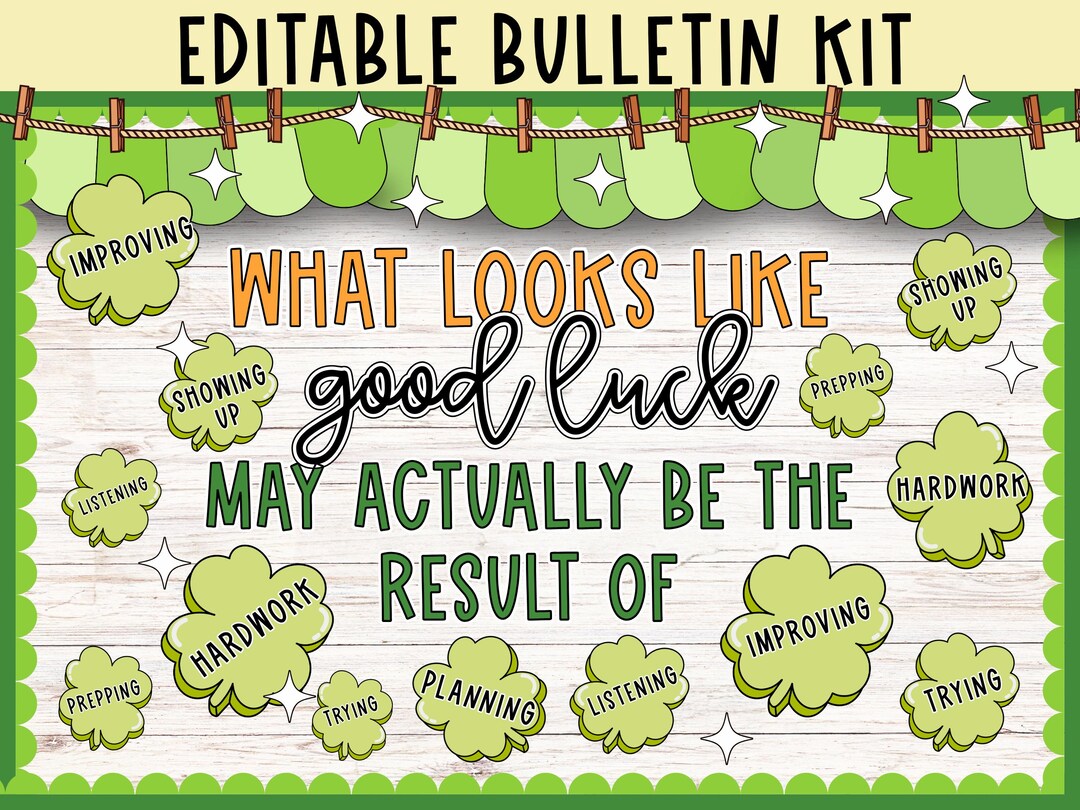 St Patrick’s Day Bulletin Board | Shamrock Bulletin Board | Editable ...