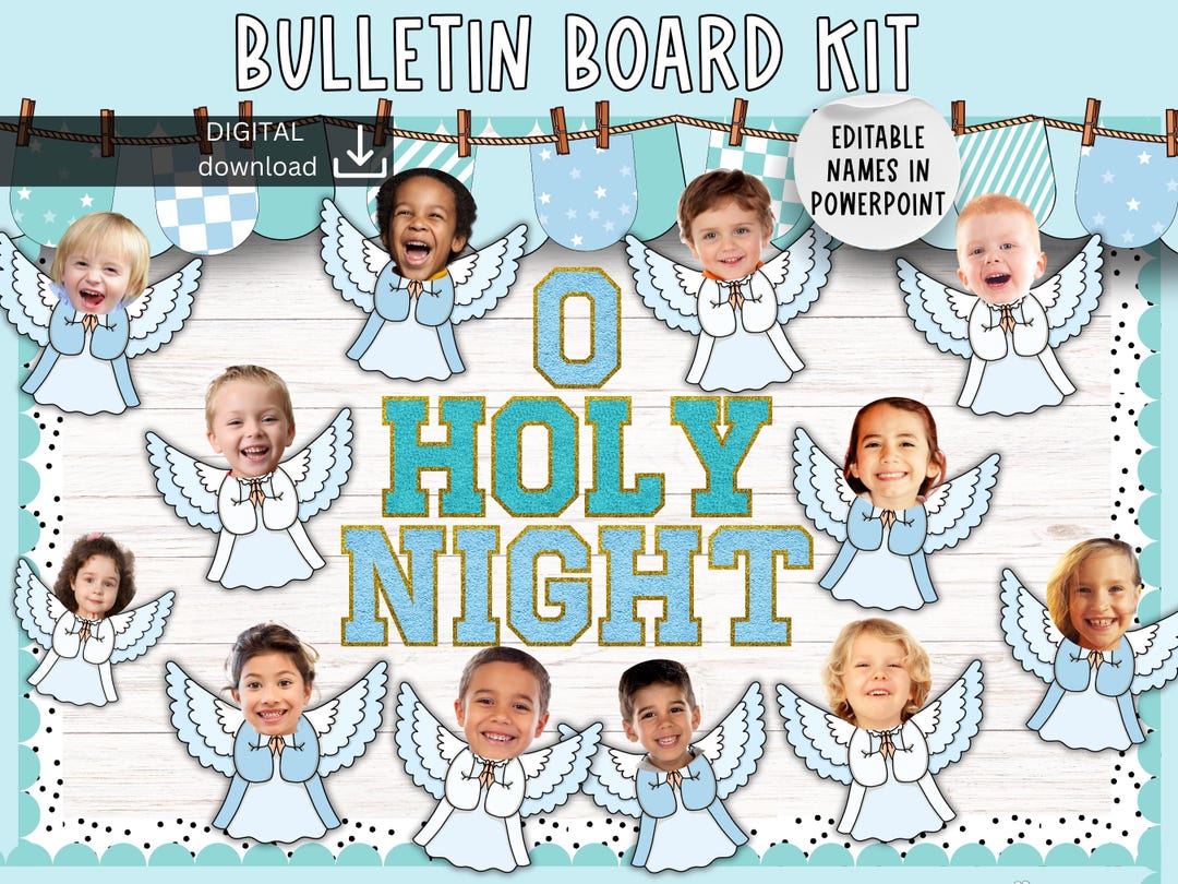 Christmas Angels Bulletin Board | Christian Classroom Decor | Bible ...