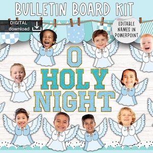 Christmas Angels Bulletin Board | Christian Classroom Decor | Bible ...