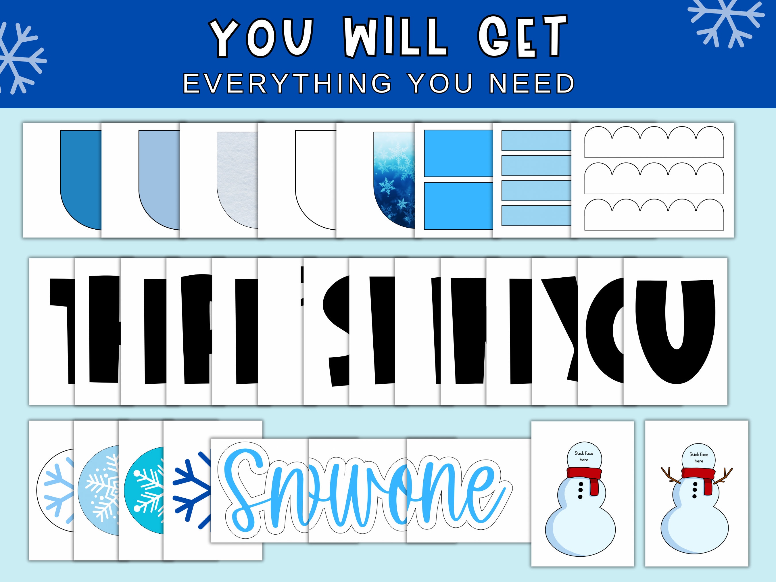 Snowman Bulletin Board Christmas Bulletin Board Decor for Winter ...