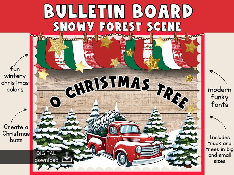 Christmas Tree Truck Bulletin Board | Christmas Bulletin Board Decor ...