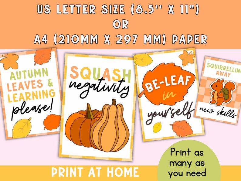Fall Classroom Posters: Woodland Animals, Motivational Quotes (digital ...