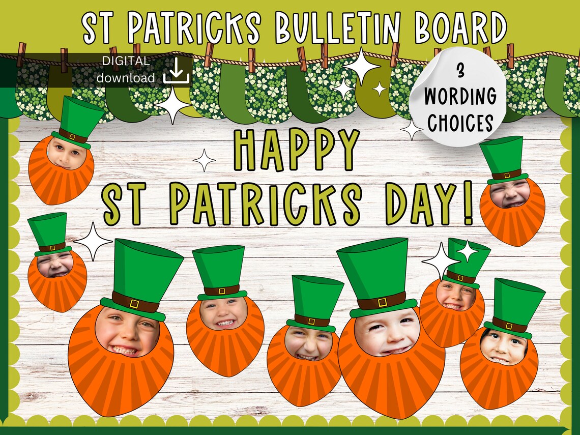 Leprechaun Bulletin Board | March Bulletin Board | Childrens Faces ...