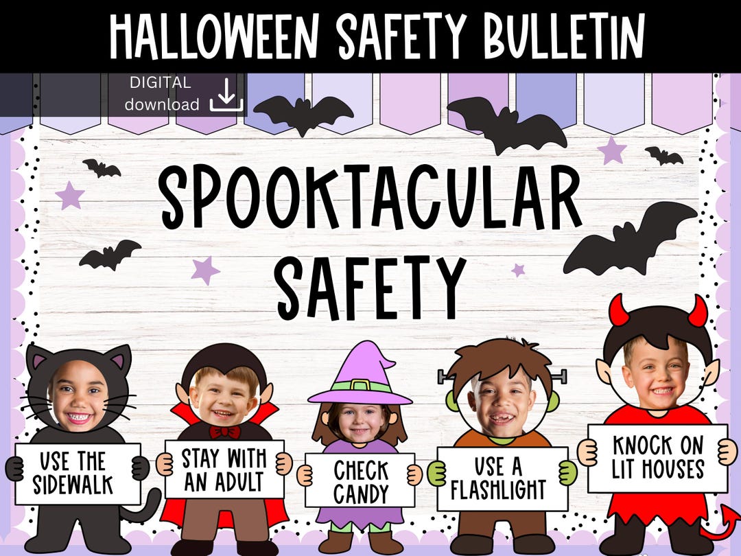 Halloween Safety Bulletin Board Kit: Editable Classroom Activity ...