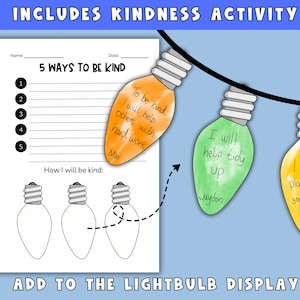 Christmas Classroom Decor Printable | Kindness Bulletin Board Decor ...