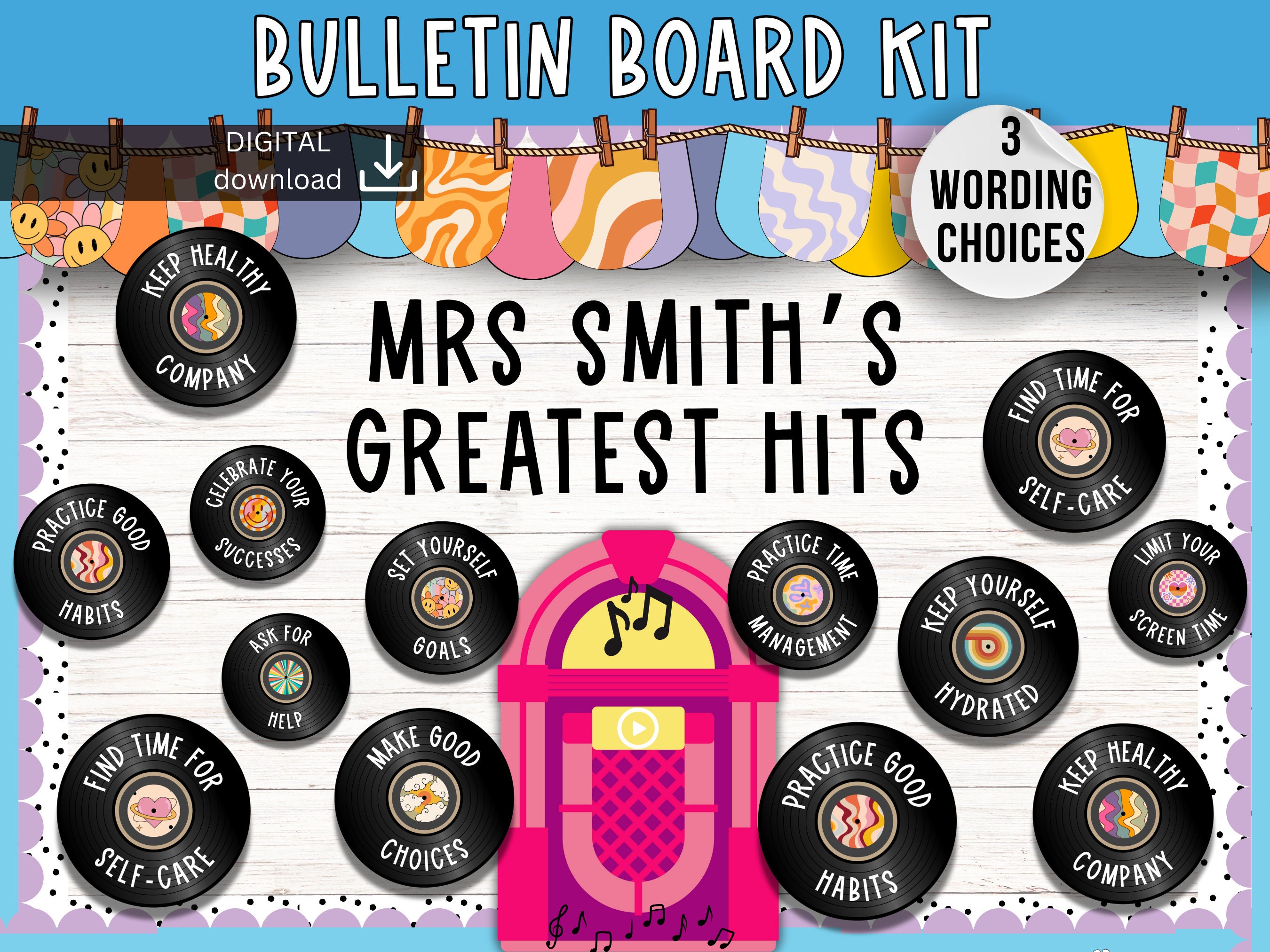 Welcome Back Bulletin Board | Music Retro Bulletin Board | Mental ...