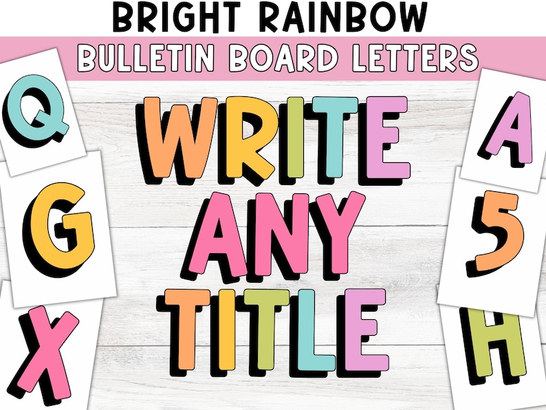 Rainbow Alphabet Bulletin Board Kit: Bright Classroom Decor (PDF ...