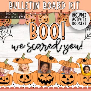 Pumpkin Bulletin Board | Halloween Classroom Decor | Childrens Faces ...
