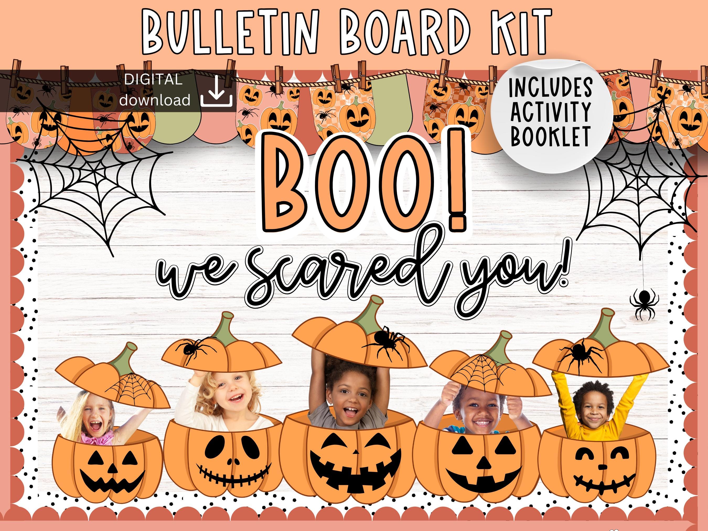 Pumpkin Bulletin Board | Halloween Classroom Decor | Childrens Faces ...