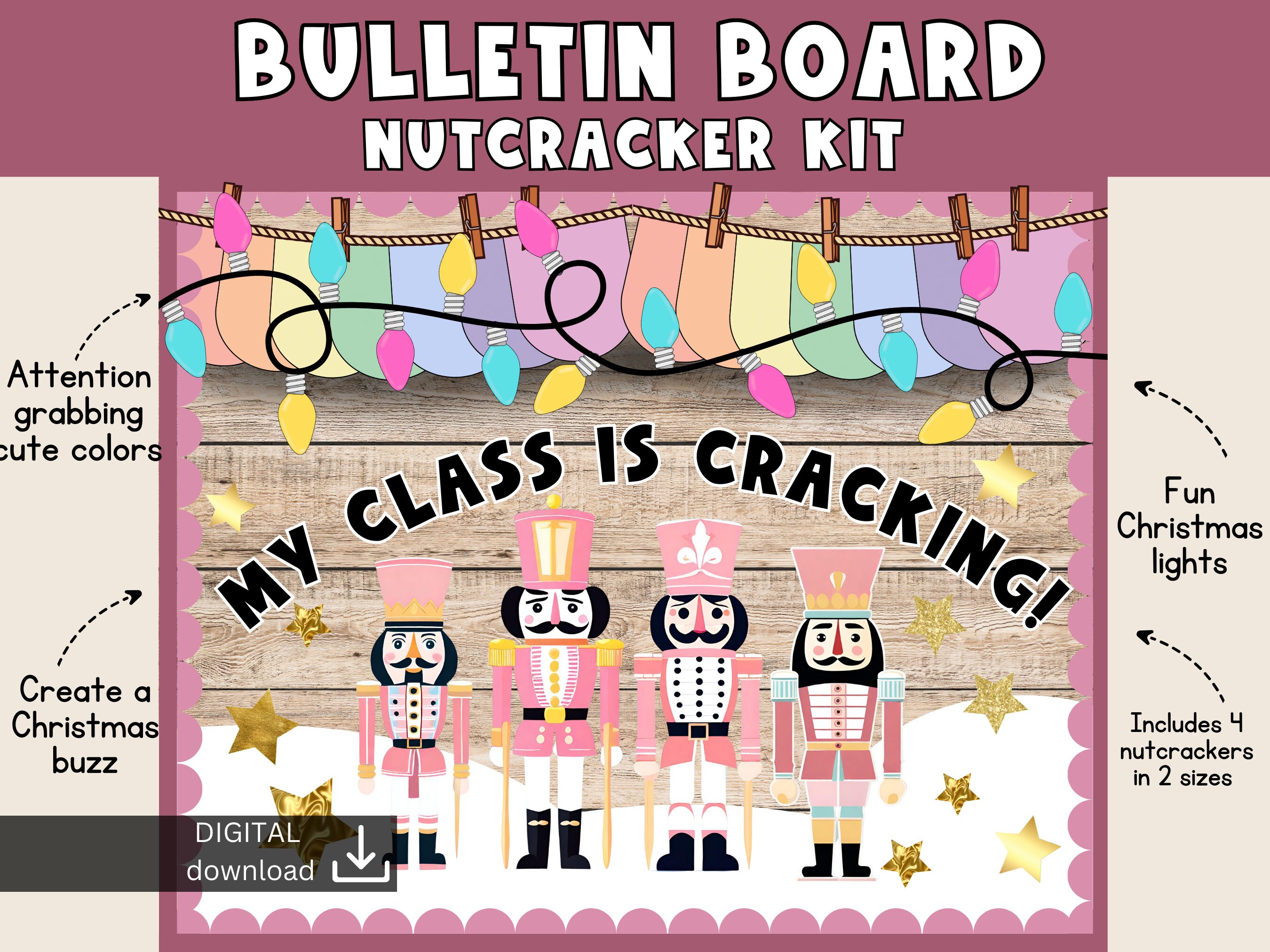 Nutcracker Bulletin Board | Christmas Classroom Decor | Festive ...
