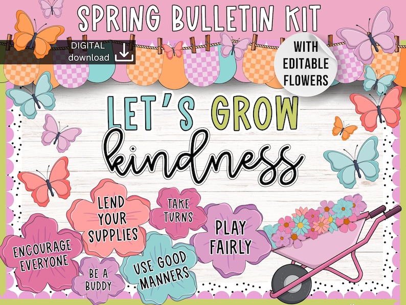 Spring Bulletin Board | Kindness Bulletin Board | Growth Mindset ...