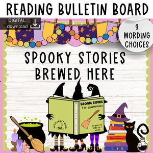 Halloween Reading Bulletin Board | Witch Reading Corner Decor | Spooky ...