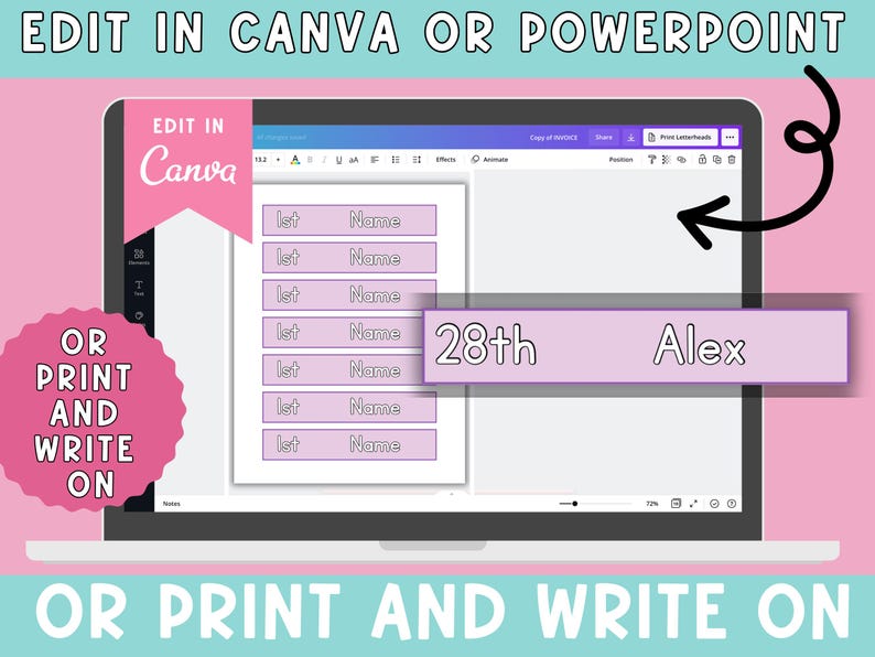 Coquette Birthday Bulletin Board: Pastel Classroom Decor (PDF Download ...