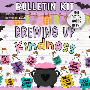 Halloween Kindness Bulletin Board Kit: Editable SEL Potion Theme ...