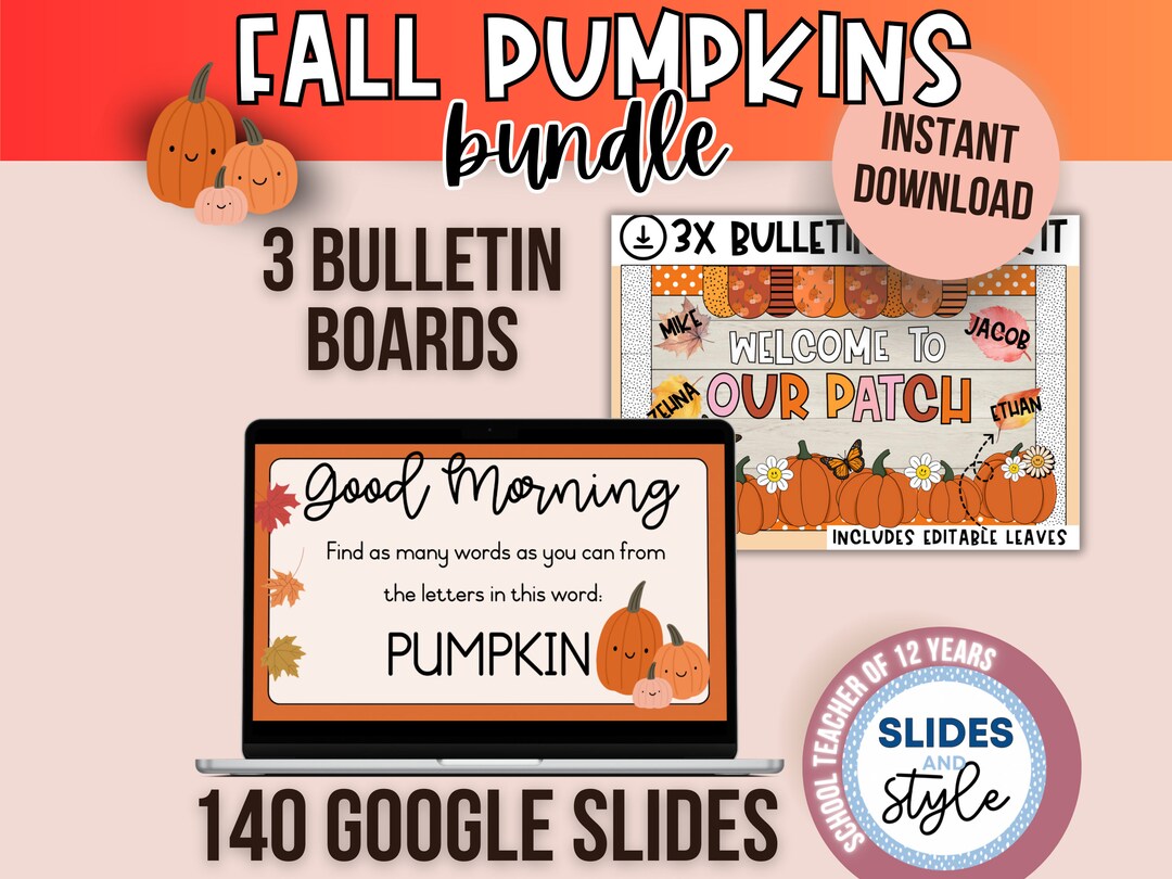 Fall Bulletin Board Kit Pumpkin Halloween Google Slide - Etsy