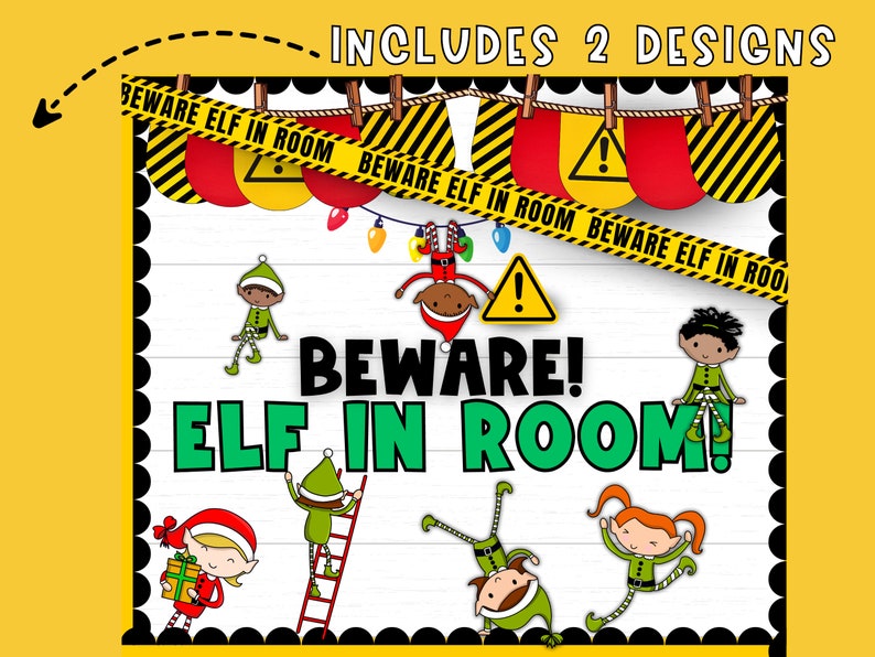 Elf Bulletin Board Christmas Classroom Decor Christmas Bulletin Board ...