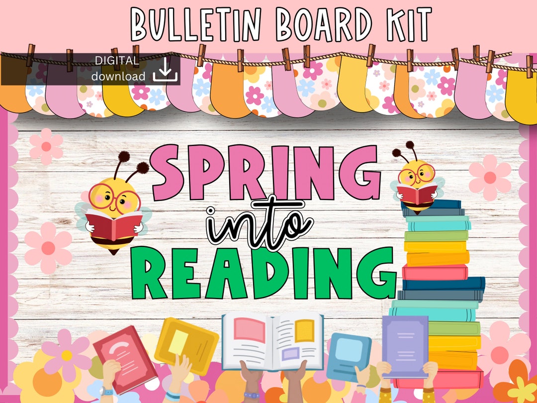 Library Bulletin Board | Reading Bulletin Board | Spring Bulletin Board ...