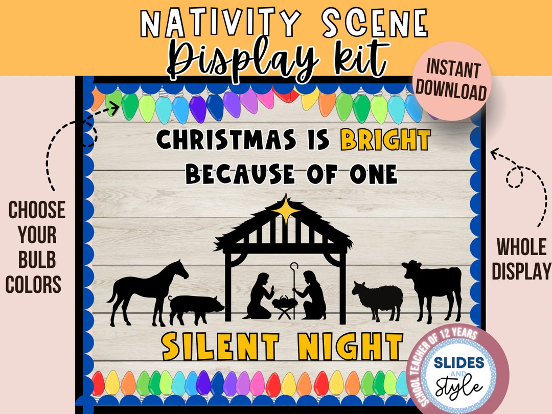 Nativity Bulletin Board | Christian Classroom Decor | Bible Verse ...