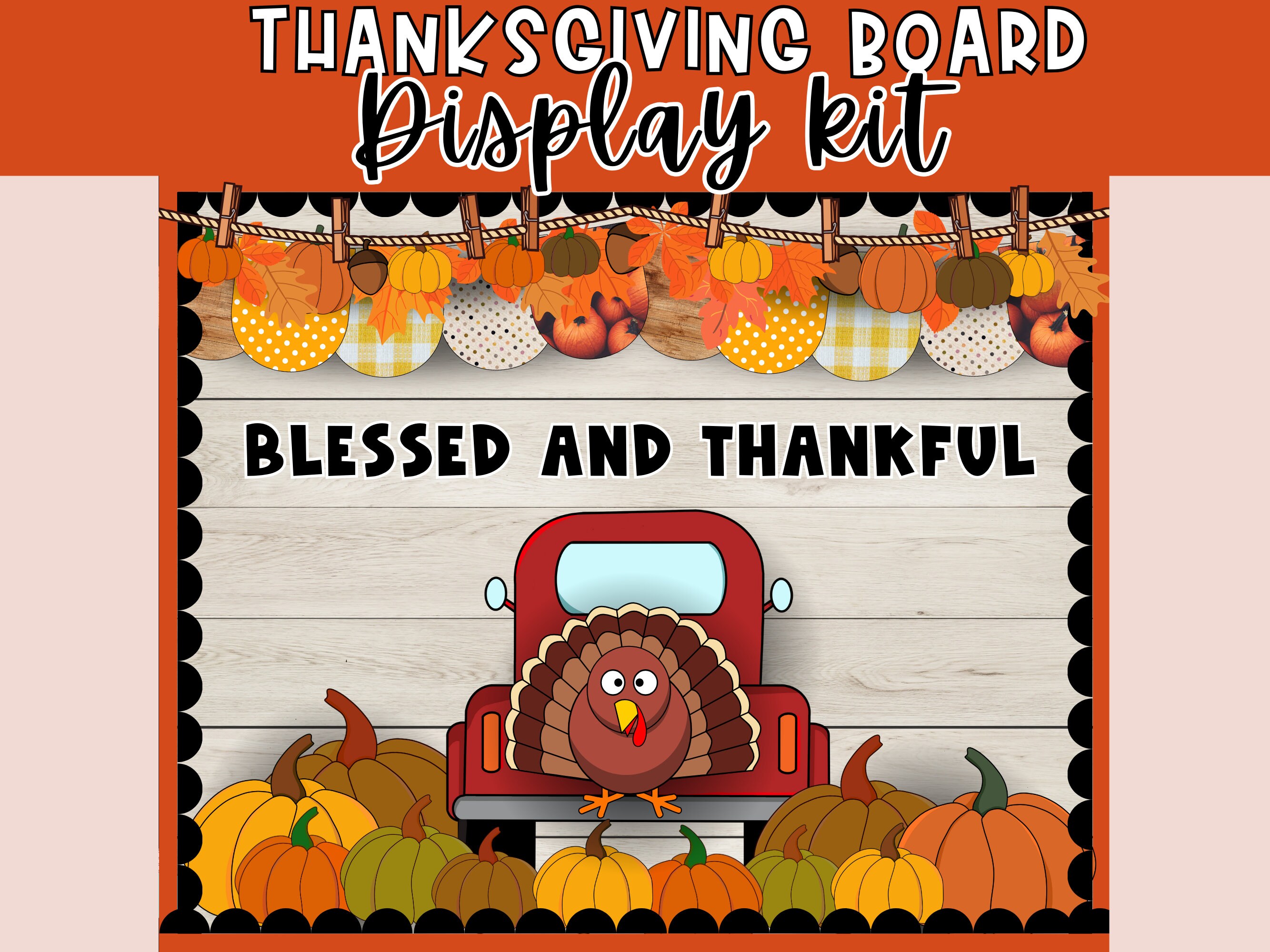 Thanksgiving Bulletin Board Kit Classroom Decor for - Etsy