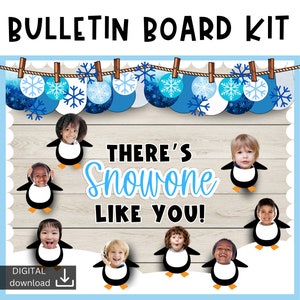 Penguin Bulletin Board Kit | Classroom Decor for Winter | Digital ...