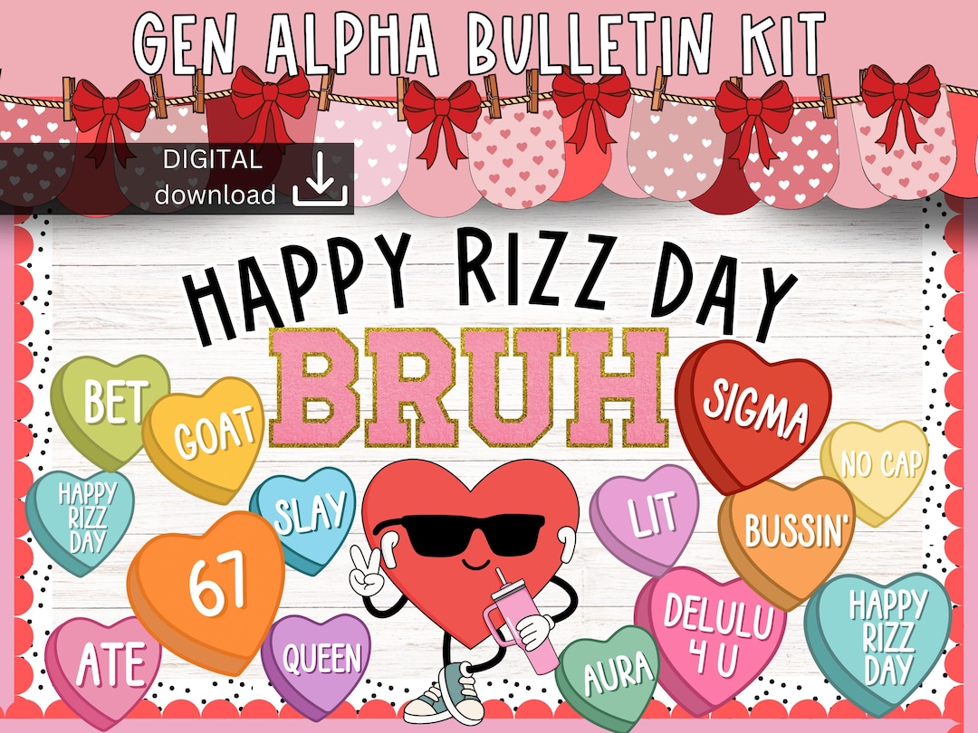 Valentine Gen Z Bulletin Board | Candy Hearts Middle School | February ...