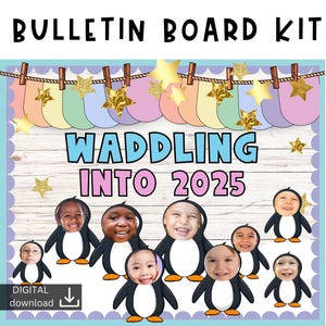 New Year Bulletin Board | Children’s Faces Decor | January Bulletin ...