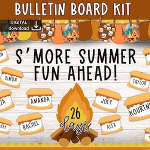 Summer Countdown Bulletin Board | End of Year Bulletin Board | S’more ...