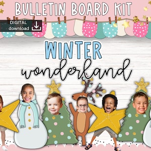 Christmas Bulletin Board | Reindeer Bulletin Board Decor | Holiday ...