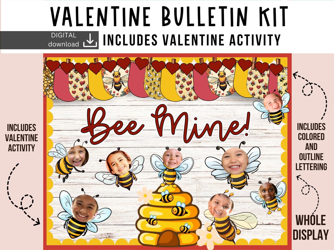 Valentine Bulletin Board | Bee Bulletin Board | Children's Faces ...