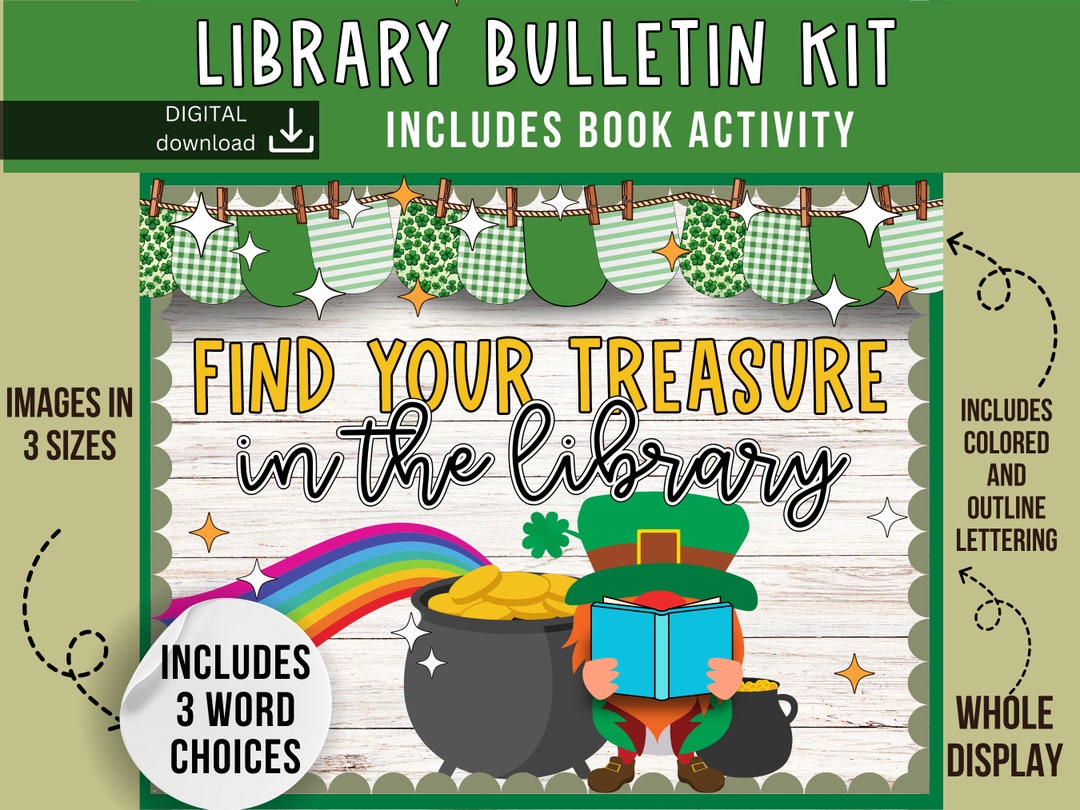 Reading Bulletin Board | St Patricks Day Bulletin Board Kit | Library ...