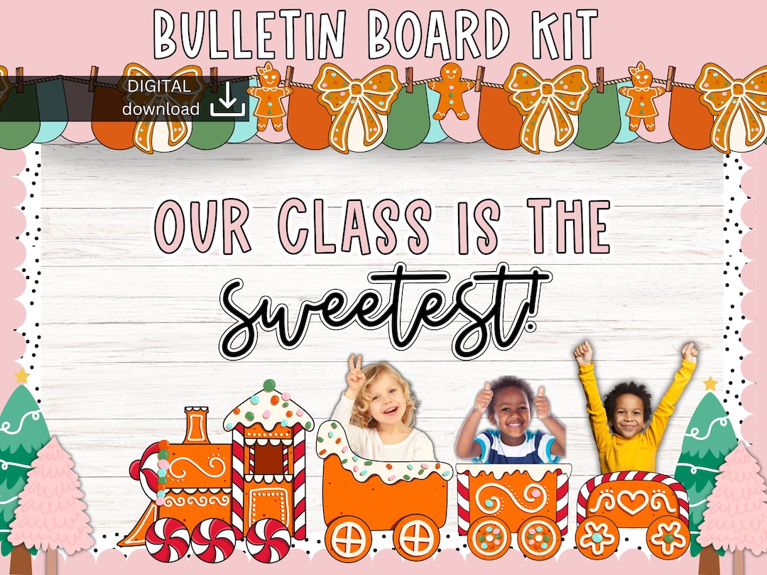 Gingerbread Train Bulletin Board | Christmas Classroom Decor | Holiday ...