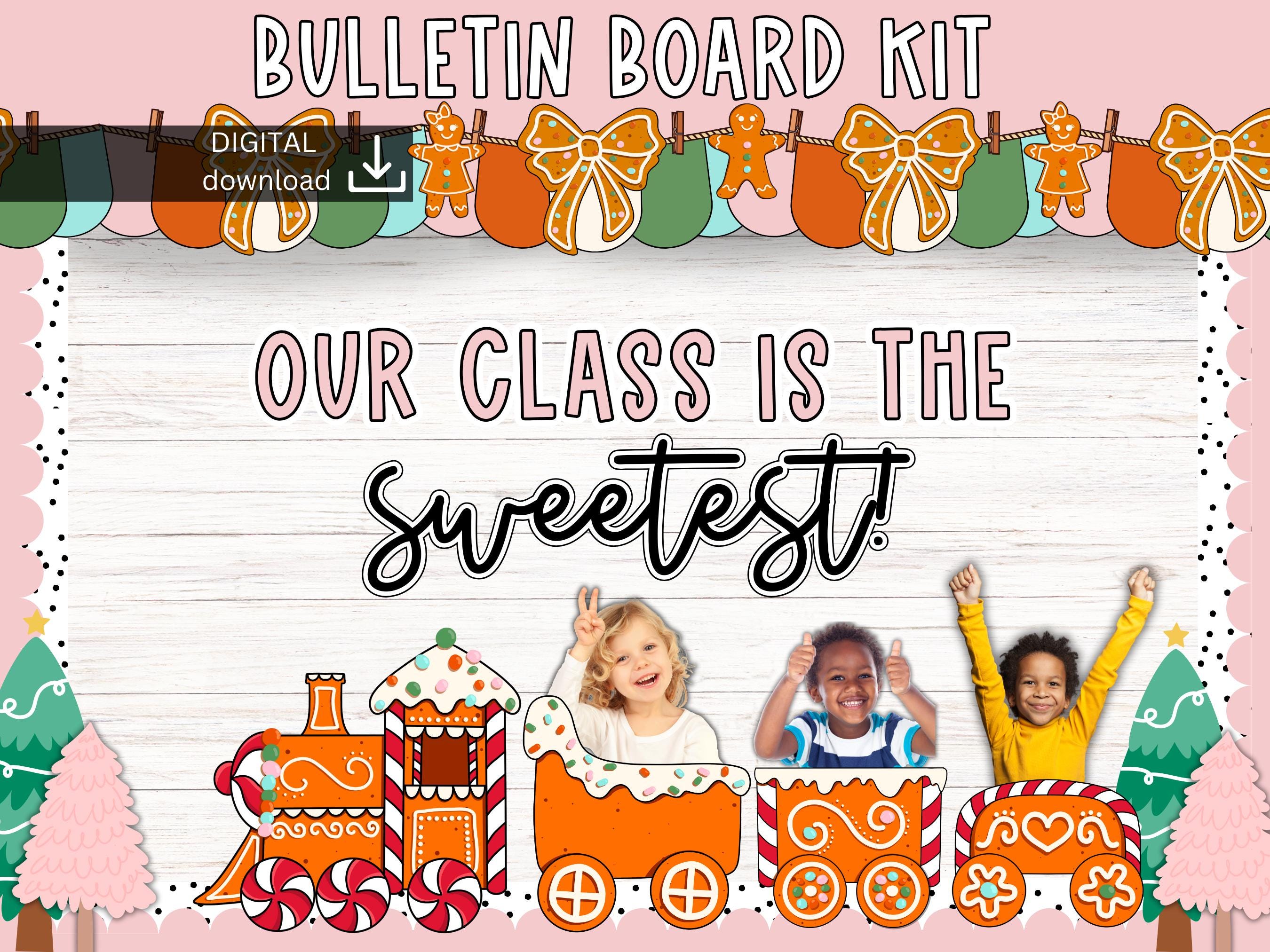 Gingerbread Train Bulletin Board | Christmas Classroom Decor | Holiday ...