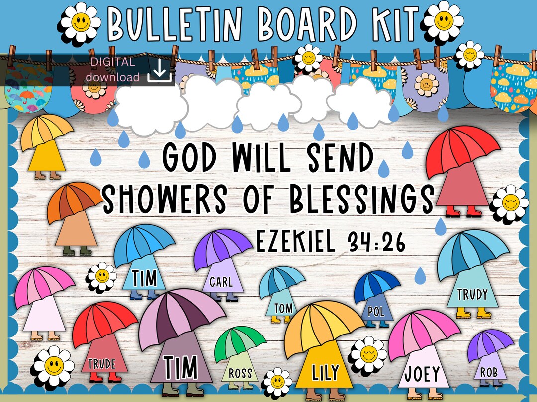 Christian Bulletin Board | Church Bulletin | April May Classroom Kit ...