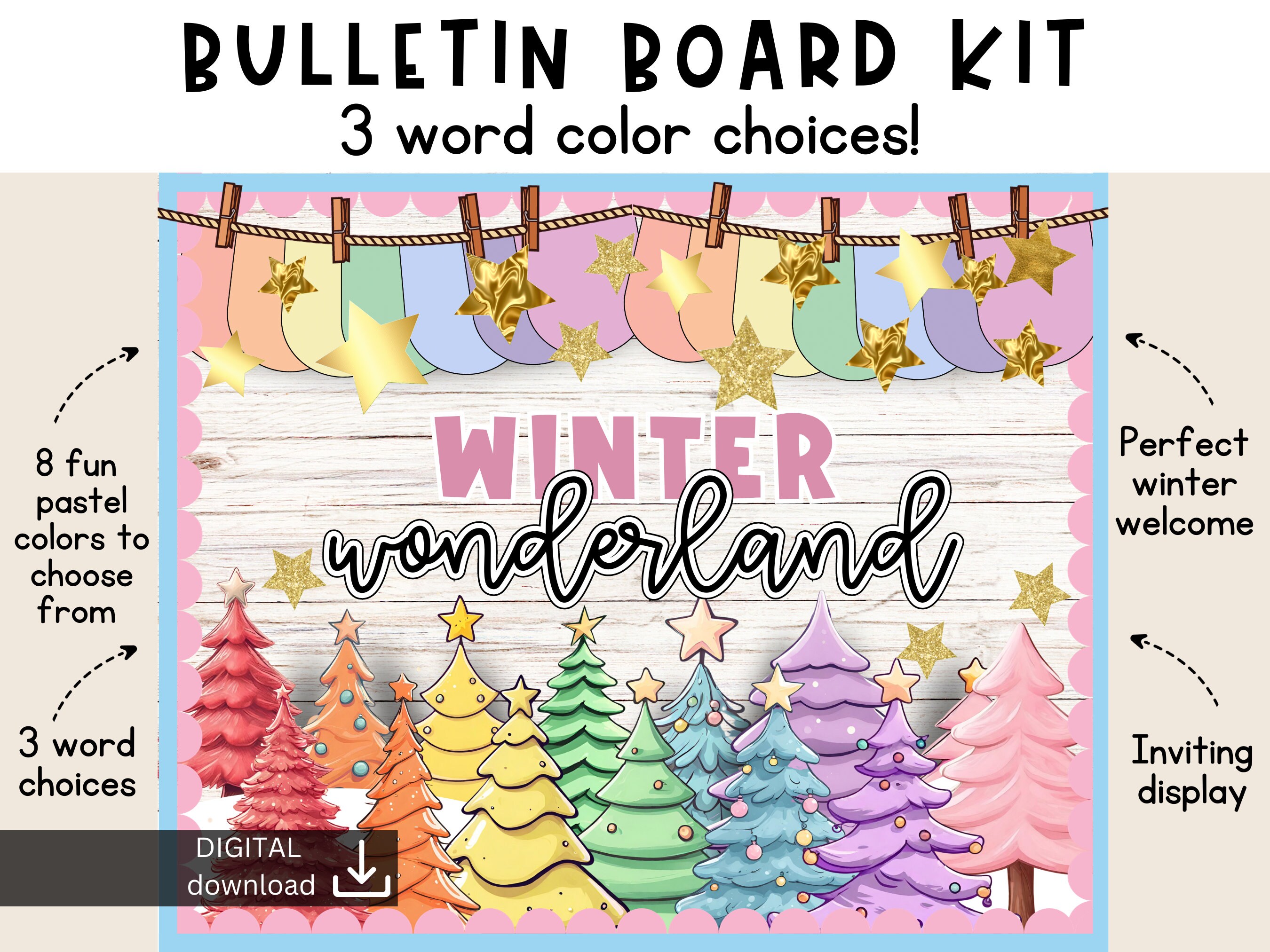 Modern Christmas Bulletin Board | Christmas Tree Bulletin Board ...