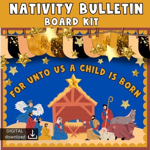 Nativity Bulletin Board | Christian Classroom Decor | Bible Verse ...