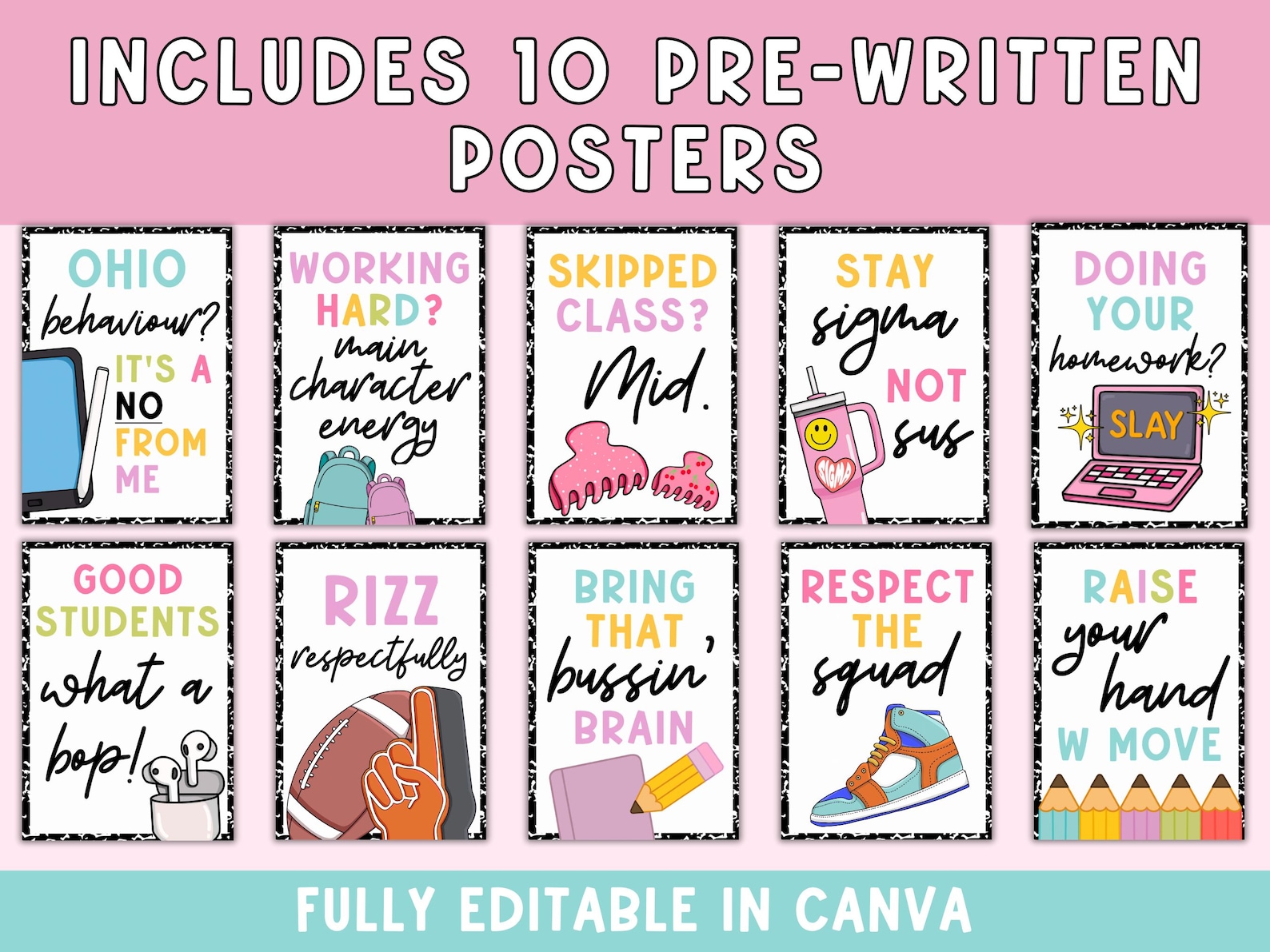 Gen Alpha Slang Posters for School | Middle School Behaviour Bulletin ...