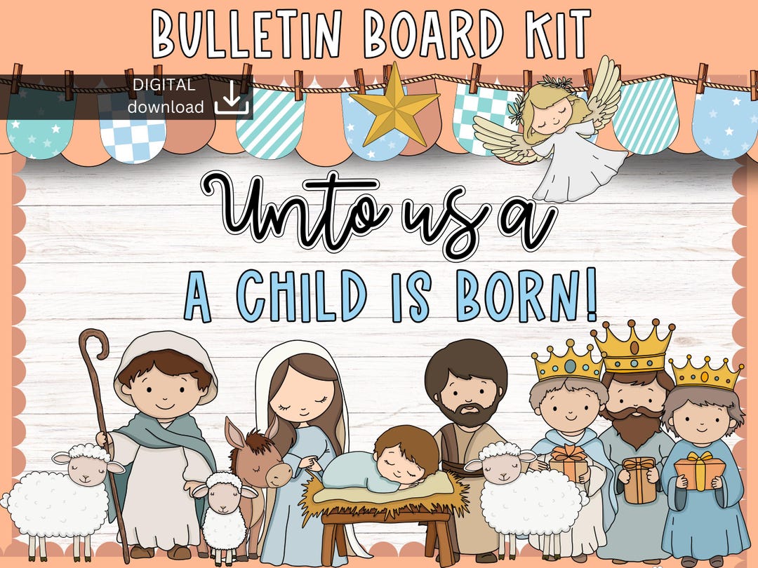 Nativity Bulletin Board | Christian Classroom Decor | Bible Verse ...