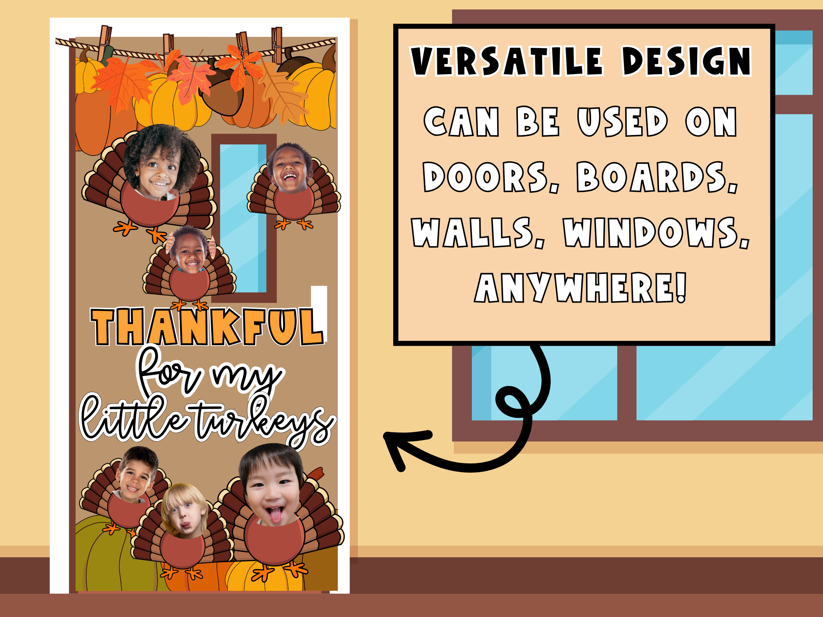 Thanksgiving Bulletin Board Kit | Classroom Decor for Thanksgiving ...