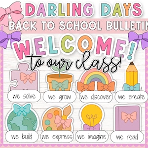 Coquette Classroom Bulletin Board Kit: Pastel Bow Decor (PDF Download ...
